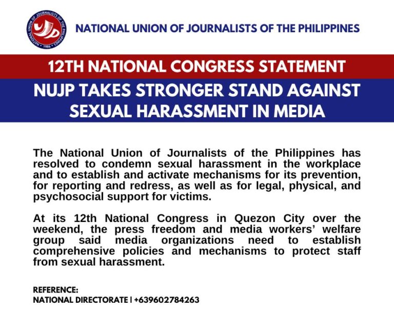 NUJP takes stronger stand against sexual harassment in media
